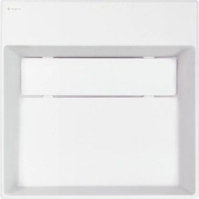 Deante Correo, granitové umyvadlo na desku s poličkou pod baterii a krycí deskou 400x400x130 mm, bílá, CQR_AU4M