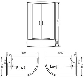 NIKIDO Sprchový box 9914 120x85x212  pravý - SAUNA