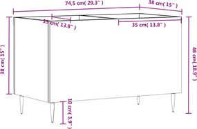 vidaXL Skříňka na LP desky 74,5 x 38 x 48 cm kompozitní dřevo [831721] Barva: Betonová šedá