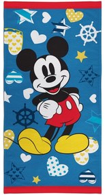 Plážová osuška Mickey Mouse - Disney - motiv Nautical - 100% bavlna, froté s gramáží 320 g/m² - 70 x 140 cm