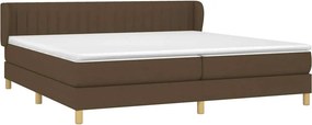 Box spring postel s matrací tmavě hnědá 200x200 cm textil 3126992