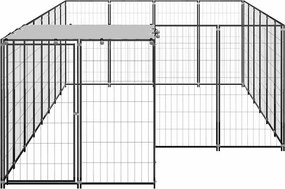 Psí kotec černý 8,47 m² ocel 3082206