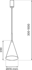 Závěsné svítidlo Capital, 1x tmavě obéžové kovové stínítko, (fi 17cm), be