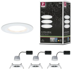 Paulmann 93496 LED Coin Nova round, set kulatých bodovek v matně bílé úpravě, LED 3x6,5W 2700K tříkrokové stmívání, prům. 7,8cm