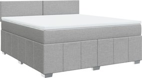 Box spring postel s matrací světle šedá 180 x 200 cm textil 3287140