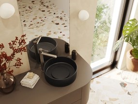Laveo Alita, vysoká umyvadlová baterie h-299, broušená ocel, LAV-BVA_32ND
