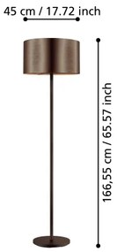 Eglo 39358 - Stojací lampa SAGANTO 1 1xE27/60W/230V měděná
