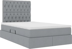 Postel s úložným prostorem a matrací Světle šedá 120 x 200 cm 3371835