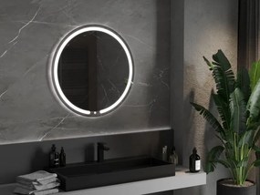 Mexen Rose Podsvícené koupelnové zrcadlo, kulaté 80 cm, LED 6000K, proti zamlžení - 9810-080-080-611-00