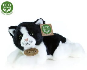 Rappa Plyšová ležící kočka černobílá, 16 cm