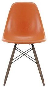 Eames Fiberglass chair DSW tmavě lakovaný javor oranžová Vitra