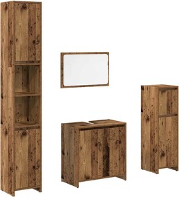 4dílná koupelnová sestava old wood kompozitní dřevo 3328555