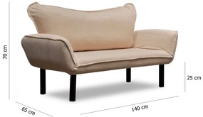 Designová rozkládací pohovka Wenda 140 cm krémová