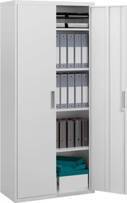 HOMCOM Skříň na dokumenty, kancelářská skříň se 2 dveřmi, 5úrovňová multipurpose skříň s nastavitelností polic, ocelová úložná skříň, pro domácí kance