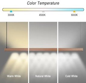 Immax NEO 07304L - LED Stm lustr na lanku MADEIRA 33W/230V Wi-Fi Tuya 152 cm dub