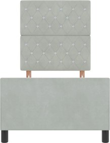 Postel s boxspringem s čelo Světle šedá 80 x 200 cm samet 3344837