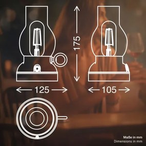 Brilo - LED Stm. ven. nab. stolní lampa KANEA LED/1,5W/5V IP44 1200mAh antracit