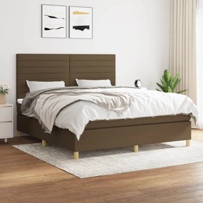 Box spring postel s matrací tmavě hnědá 160x200 cm textil 3142428