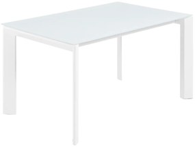 OnaDnes -20% Bílý skleněný rozkládací jídelní stůl Kave Home Axis 160/220 x 90 cm