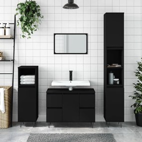 vidaXL Koupelnová skříňka 80 x 33 x 60 cm kompozitní dřevo [831658] Barva: Černá