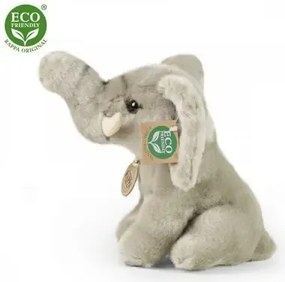 RAPPA Plyšový slon sedící 18 cm / ECO-FRIENDLY / od 0 měsíců