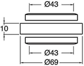 Silfra Podložka mezi retro umyvadlo a desku, výška 10 mm, chrom WP94051