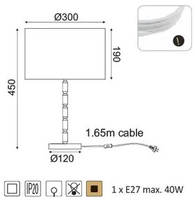 ACA DECOR Stolní lampa ASSOUAN max. 40W/E27/230V/IP20