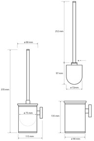 Sapho X-STEEL WC štětka závěsná, nerez mat - XS305