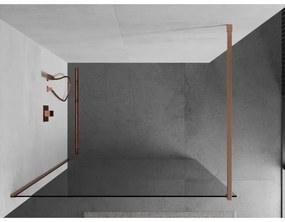 Mexen Kioto, sprchová zástěny typ Walk-In 115 x 200 cm, 8mm čiré sklo, měděný matný profil, 800-115-101-65-00