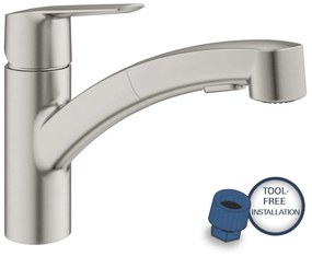 Grohe QuickFix Start - Dřezová baterie s výsuvnou sprškou, supersteel 30531DC1