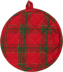 Červeno-zelená kulatá chňapka podložka Wonder Christmas – Ø 20*1 cm