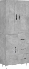 Skříň highboard betonově šedá 69,5x34x180 cm kompozitní dřevo 3199845