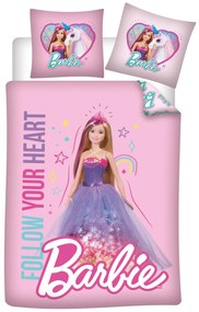 DĚTSKÉ LOŽNÍ POVLEČENÍ BARBIE 100X135 CM, 1 KS 40X60 CM VZOROVANÉ