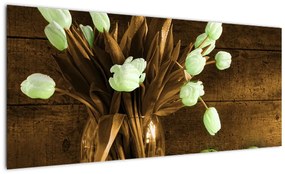 Tulipány ve váze - obraz (100x40cm)