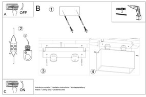 Stropní svítidlo Quad Maxi, 1x šedé kovové stínítko