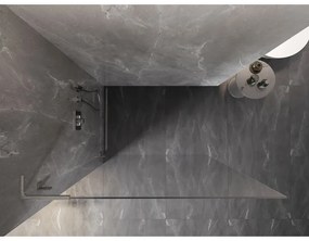 Mexen Lunar L sprchová stěna levá 80 x 200 cm, 8mm čiré sklo, broušená ocel, 830L-080-000-97-00-L