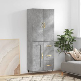 Skříň highboard betonově šedá 69,5x34x180 cm kompozitní dřevo - Default Title