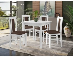 Jídelní stůl se 4 židlemi - AL27, Barva dřeva: ořech-L, Potah: 9 - Bergamo 64
