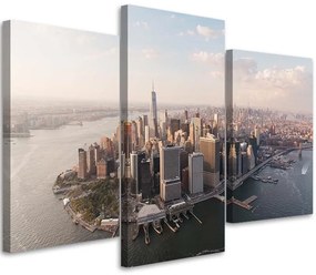 Obraz na plátně třídílný New York Manhattan Spojené státy americké - 90x60 cm