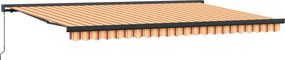Stahovací markýza Žlutá a oranžová 500 × 300 cm Plátno a hliník 3331257
