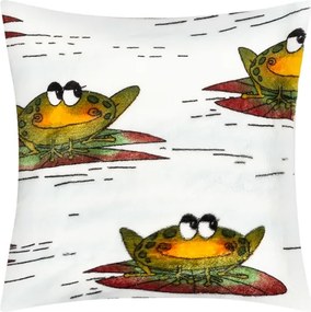 Bellatex Polštářek ELLÍK dětský motiv 35x40 cm Žába Zelená,Bílá