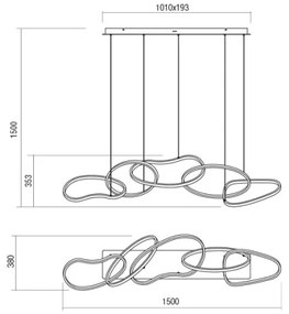 Redo 01-3392 - LED Stmívatelný lustr na lanku BIAS LED/120W/230V zlatá
