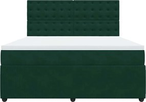 Box spring postel s matrací tmavě zelená 180x200 cm samet 3294721