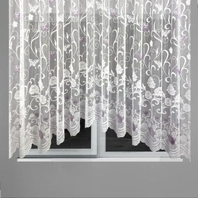 Ervi oblouková hotova záclona s řasící páskou - 7514 fialoví motýli