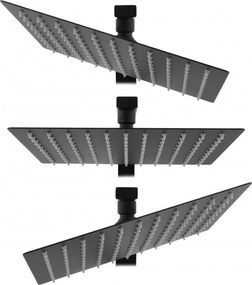 Erga Goba, sprchová souprava s termostatickou baterií a dešťovou hlavicí 25x25cm, černá matná, ERG-YKA-BP.GOBA-THERM-25-BLK