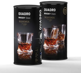 BOHEMIA PRESTIGE QUADRO SKLENICE NA WHISKY V TUBĚ 340 ML SADA 2KS