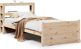 Rám postele s čelem 90 x 200 cm masivní borové dřevo 3306015
