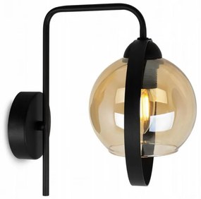 Moderní minimalistická nástěnná lampa se skleněným kulovitým stínidlem