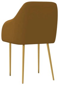 Jídelní židle Nokas - samet - 2 ks | hnědé