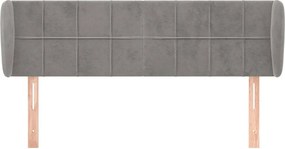 Čelo postele typu ušák světle šedé 147x23x78/88 cm samet 3117192